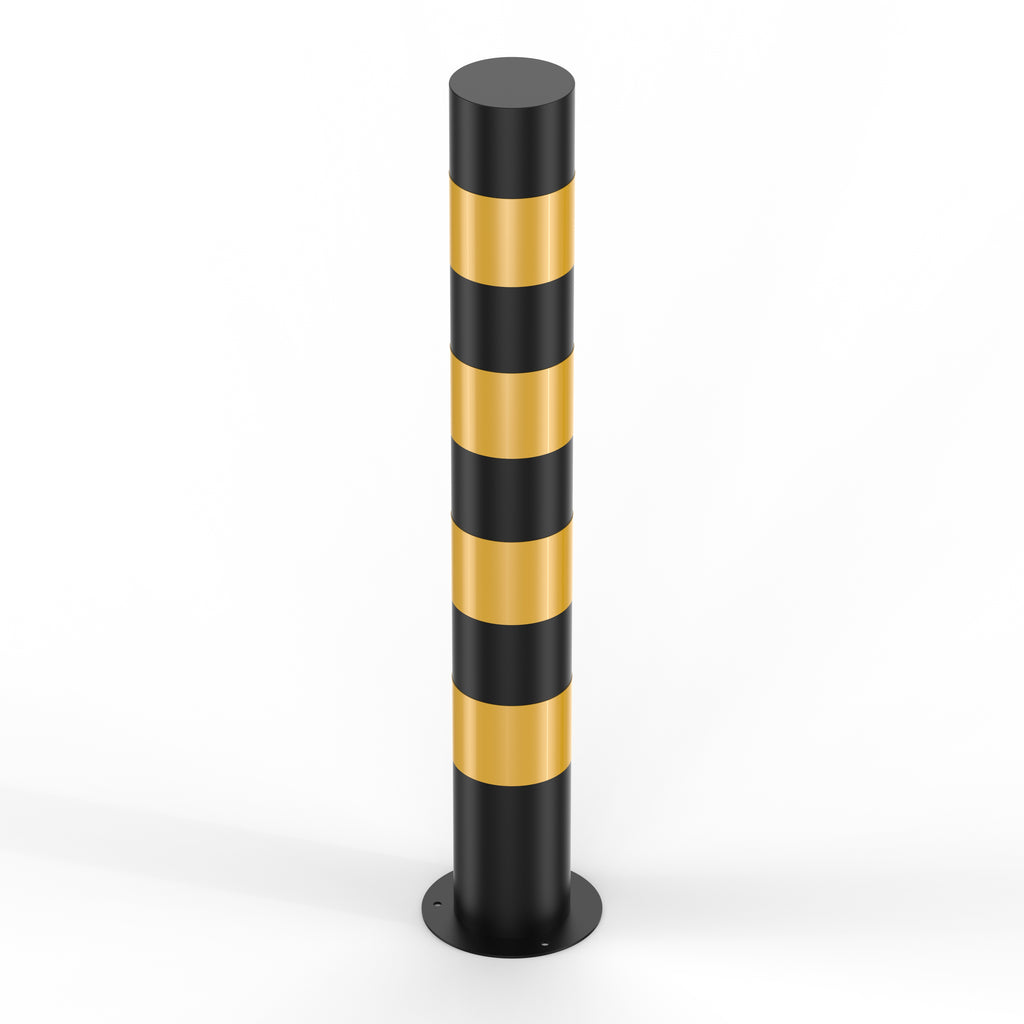 Heavy Duty Bollard Hi-Vis Black & Yellow (Dia 168mm & 194mm - 1200mm a ...